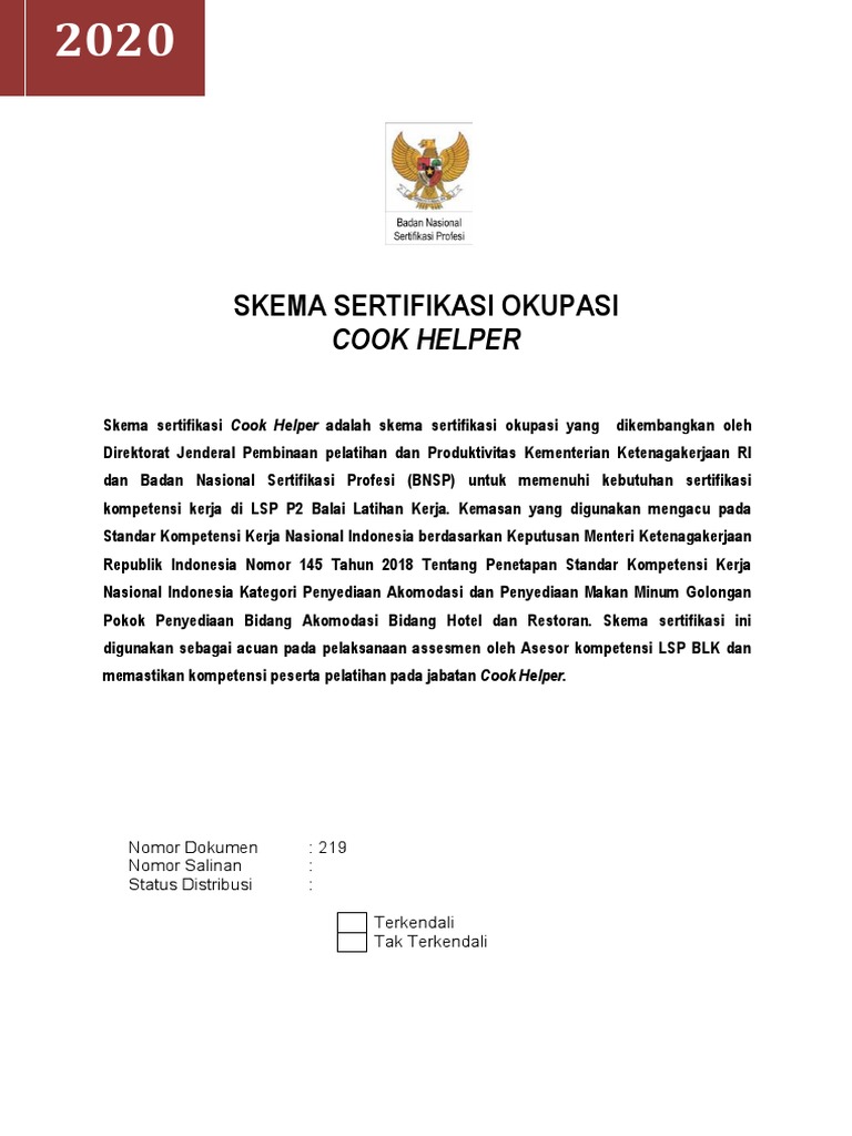Skema Sertifikasi Cook Helper | PDF | Bisnis | Teknologi & Rekayasa