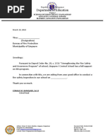 Letter of Request To MDRRMC To Evaluate Earthquake Drill Request ...