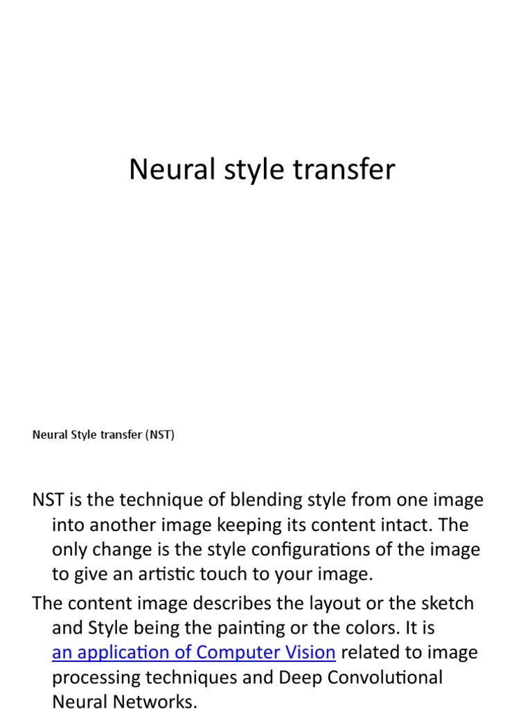 Applying Artistic Styles Through Neural Networks: An Overview of Neural ...