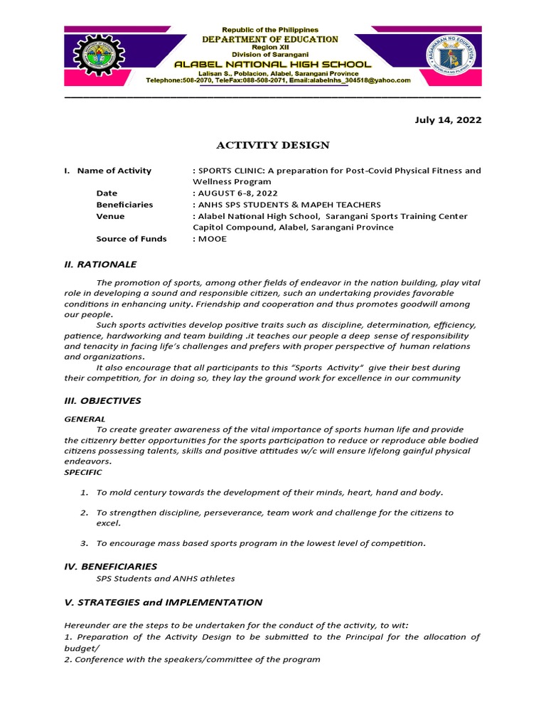 Activity-Design For Athletes | PDF