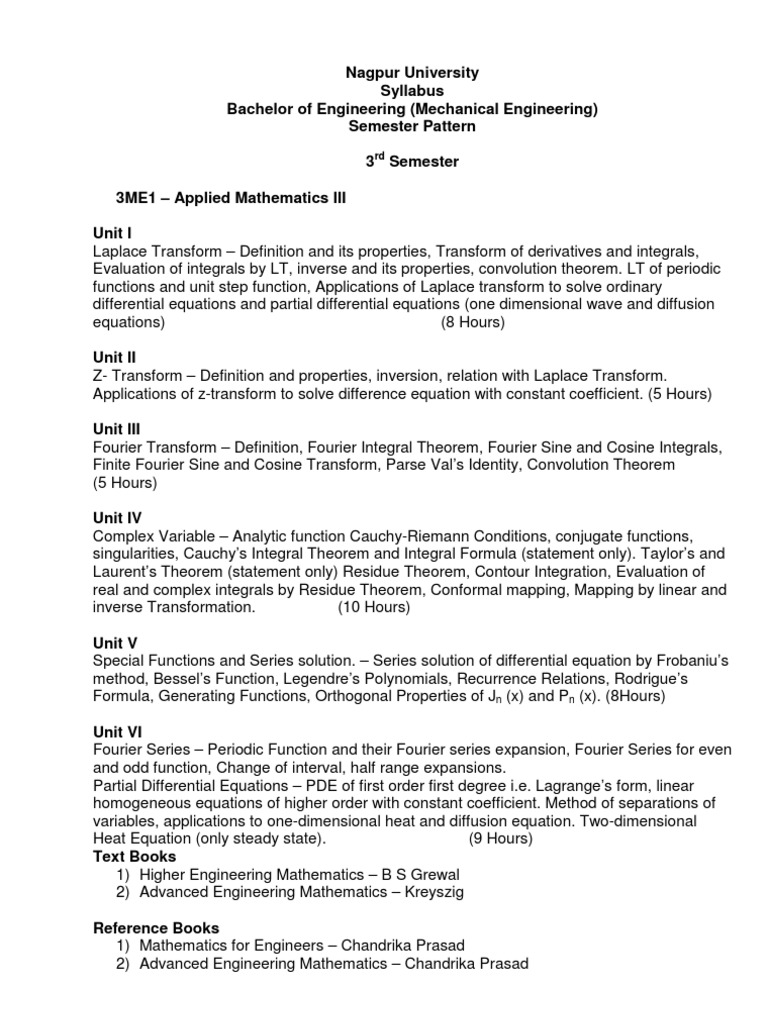 Rtmnu Mechanical Engineering Syllabus | PDF | Heat Transfer | Bending