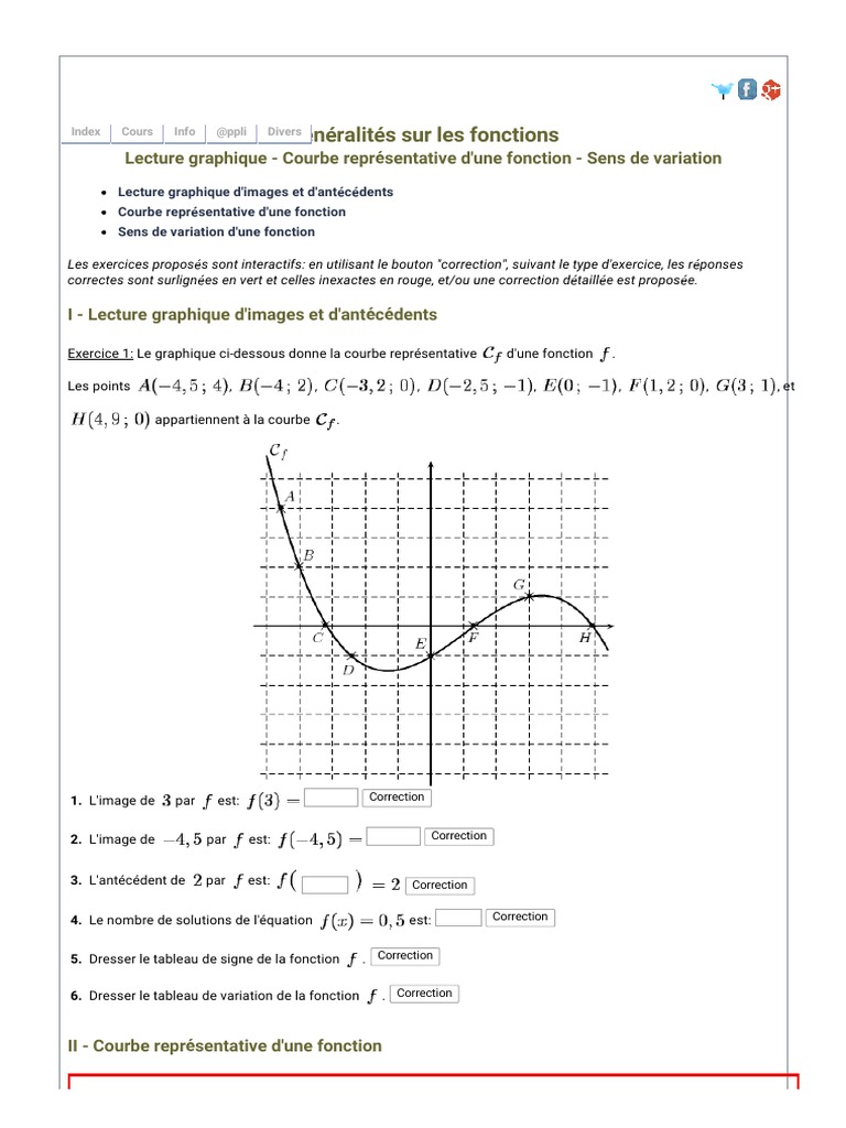 Cours Et Exercices Corrigés de Mathématiques - Généralités Sur Les ...