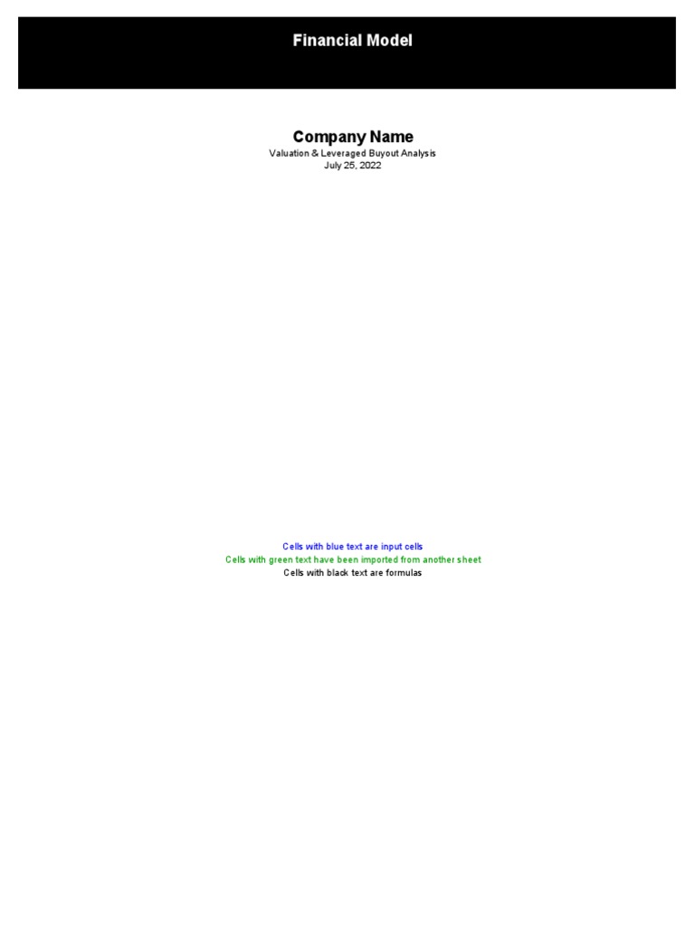 Leveraged Buyout Financial Model Guide | PDF | Valuation (Finance ...