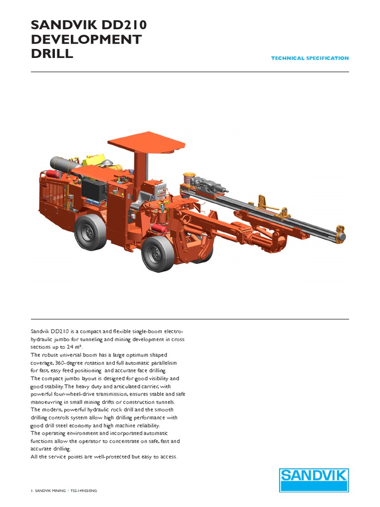 Sandvik Dd210 Development Drill: Technical Specification | PDF | Drill ...