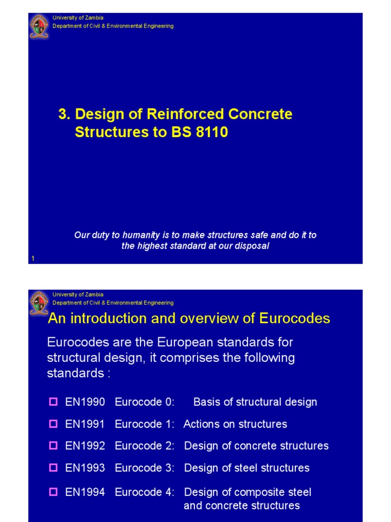 Design of Reinforced Concrete Structures To BS 8110 | PDF | Beam ...