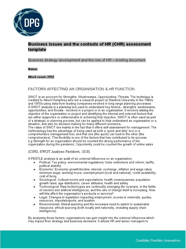 Resubmission - CIPD Level 5 HR CHR Assessment Template v1.0 | PDF ...