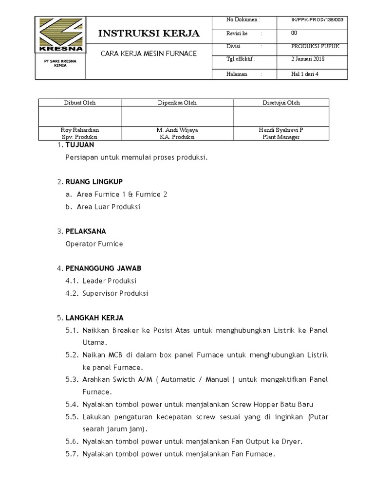 Ik Prd 01 03 Mesin Furnace Pdf