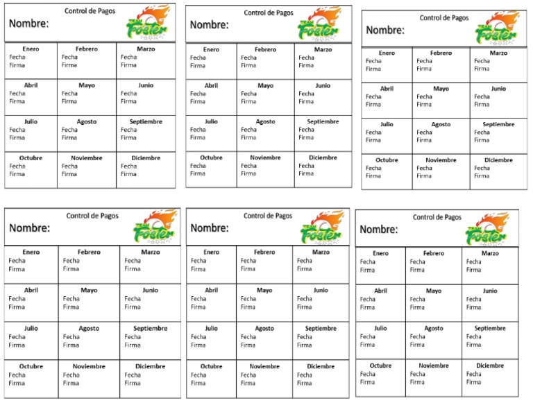 Tarjetas Contrl de Pago Word | PDF