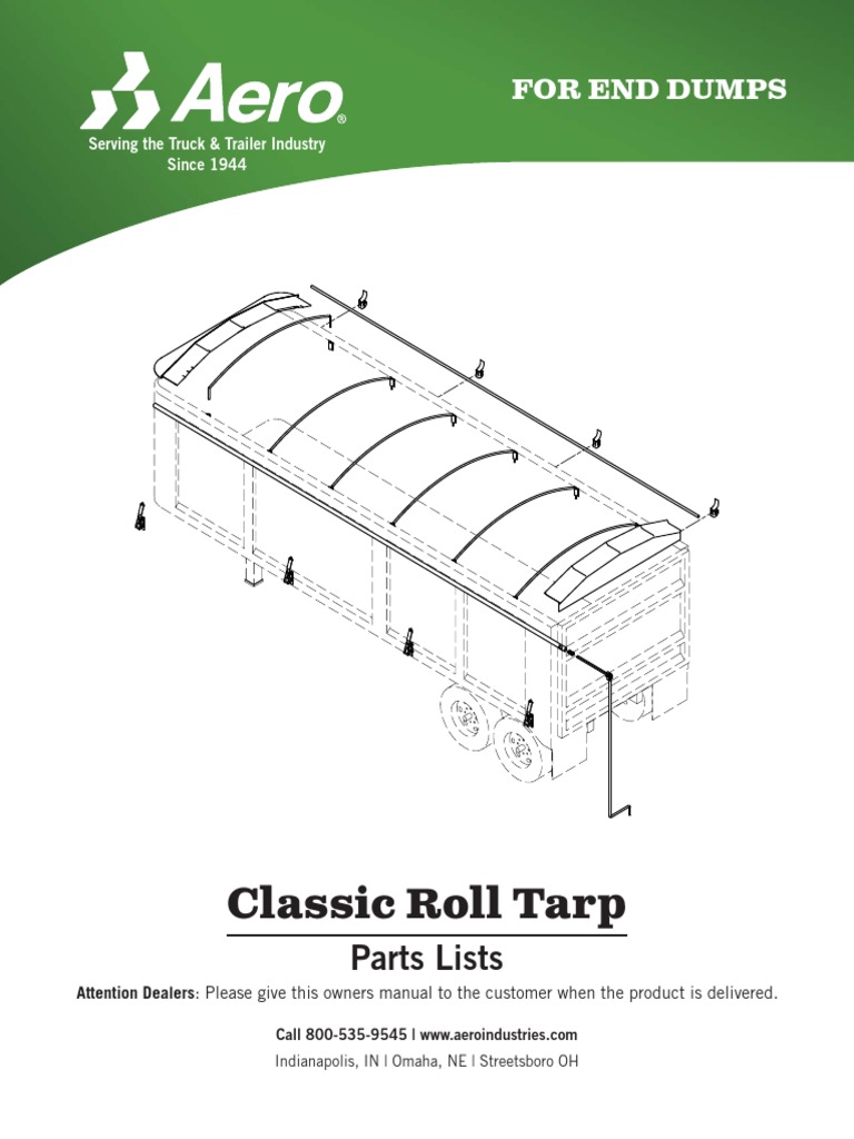 Classic Roll Tarp: Parts Lists | PDF | Screw | Manufactured Goods