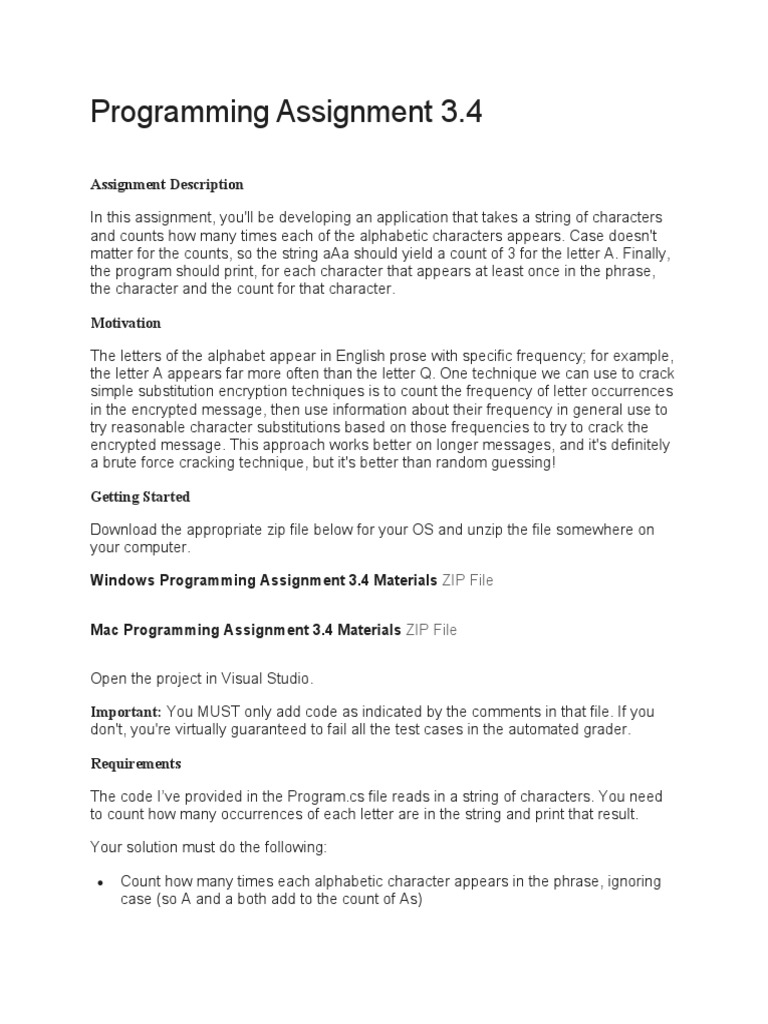 Programming Assignment 3 4 | Download Free PDF | Zip (File Format ...