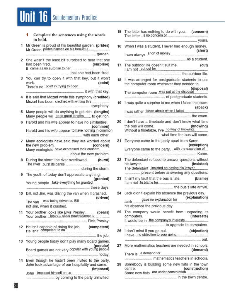 55 Advanced Key Word Transformations | PDF