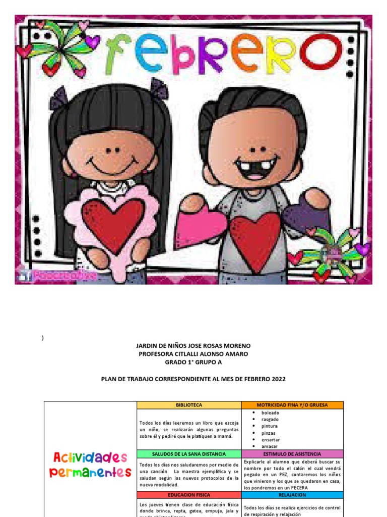 Plan Febrero | PDF | Salón de clases | Aprendizaje