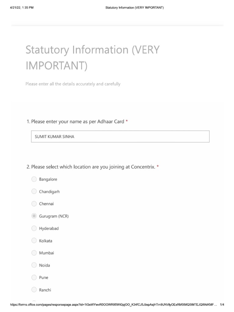 Statutory Information | PDF