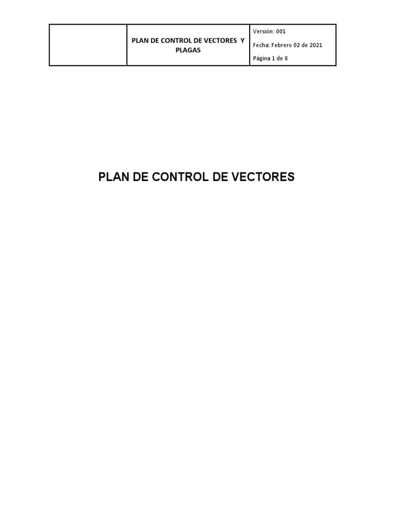 Plan de Control de Vectores C | PDF | Pesticida | Plaga (organismo)
