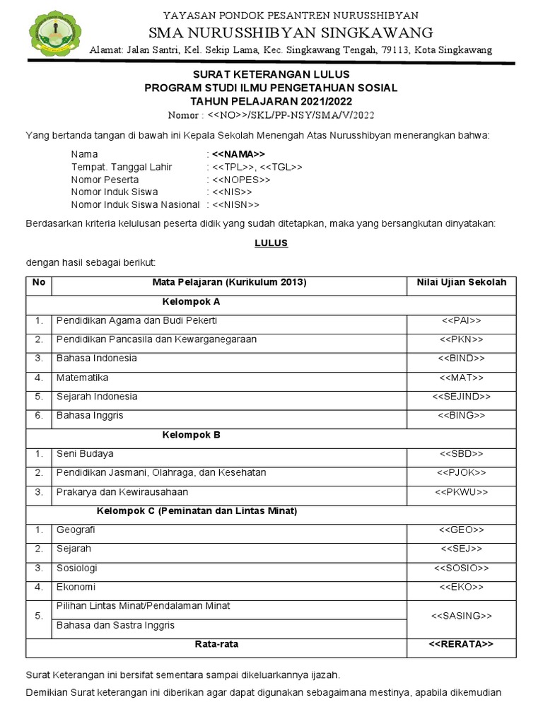 FORMAT SKL 2022 Nofoto | PDF