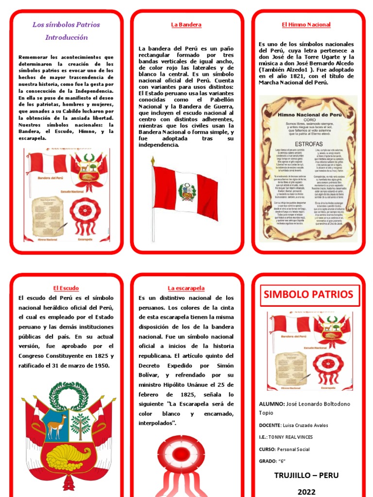 Triptico Patrios | PDF | Perú | Bandera