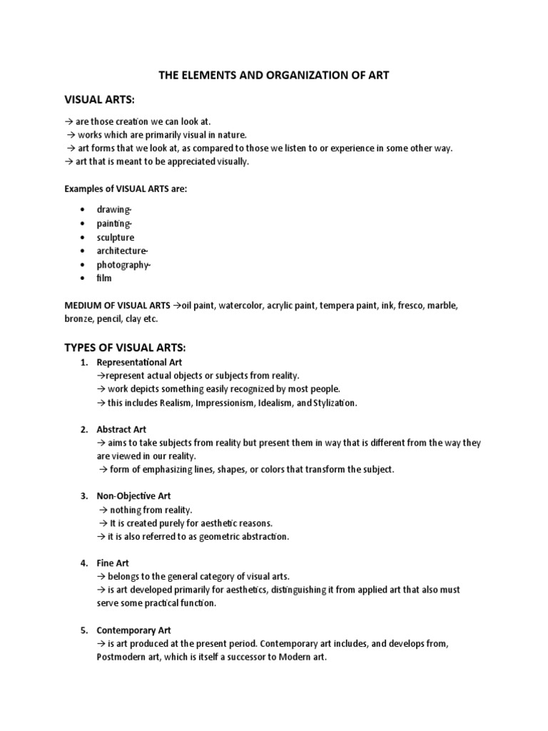 The Elements and Organization of Art | PDF | The Arts | Aesthetics