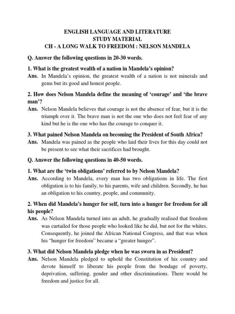 Mandela's Views on Freedom and Courage | PDF | Mahatma Gandhi | Nelson ...