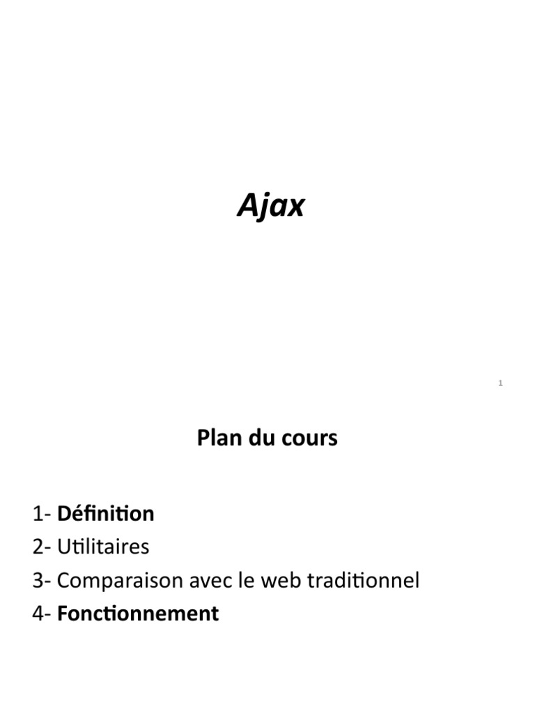 Chapitre 1 Ajax | PDF | Ajax (Programmation) | JavaScript