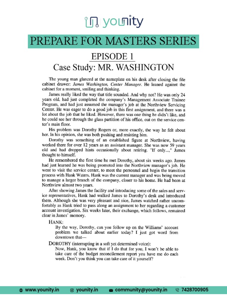 PREPARE FOR MASTERS SERIES - MR Washington | PDF