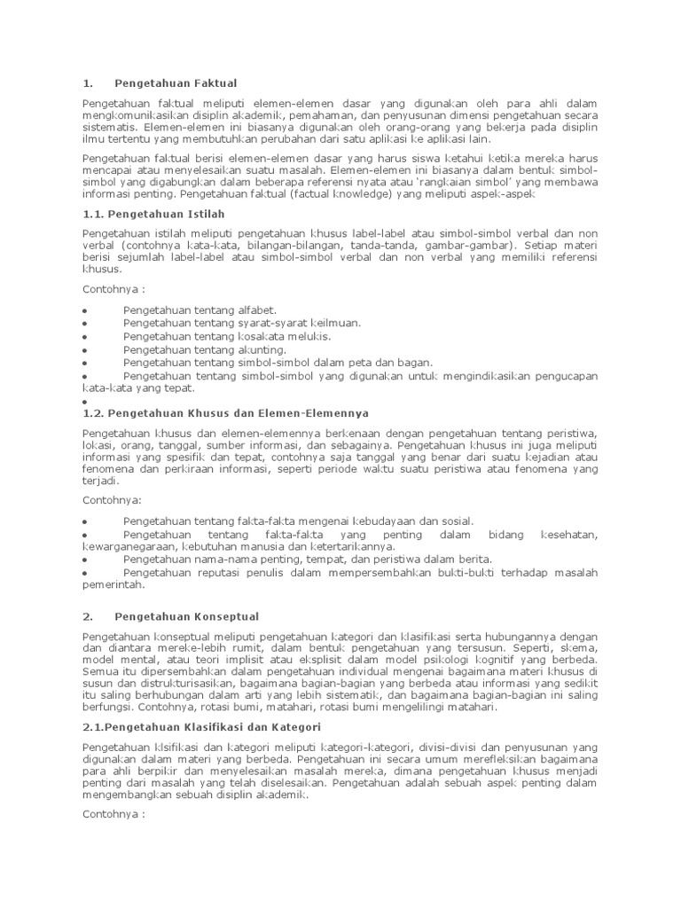 Pengetahuan Faktual | PDF