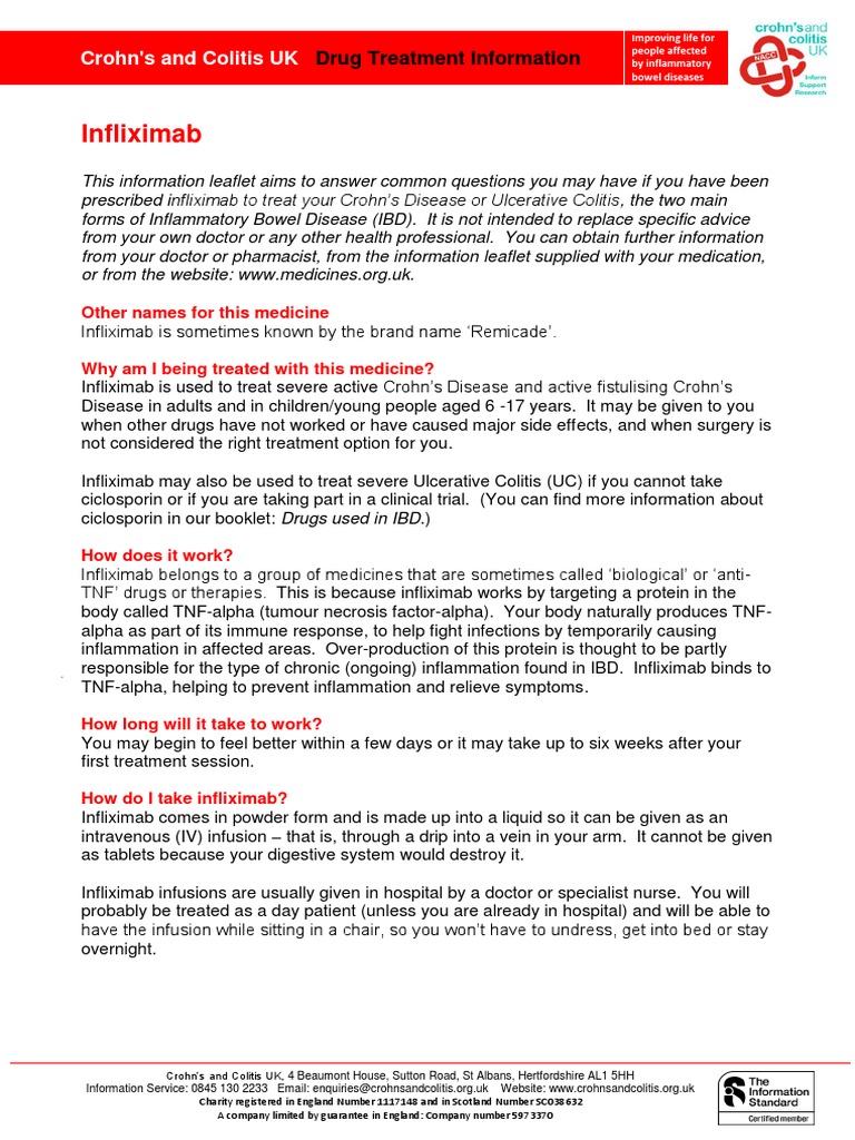 Infliximab: Drug Treatment Information | PDF | Tuberculosis ...