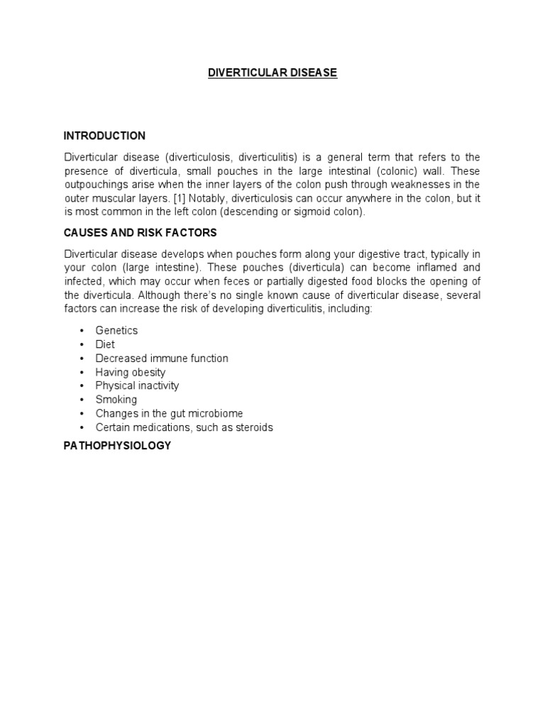 Case Study For Diverticular Disease | PDF | Large Intestine ...