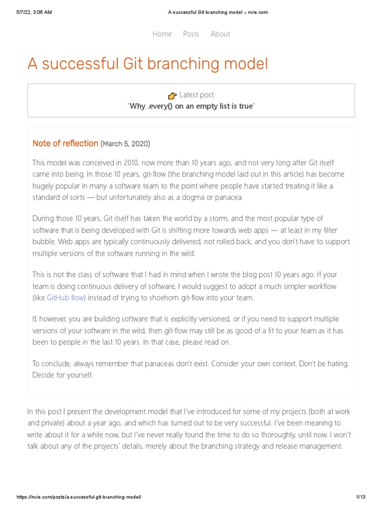 A Successful Git Branching Model | PDF | Software Repository | Computer ...