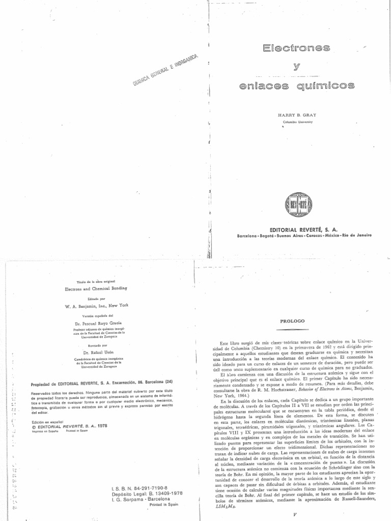Electrones y Enlaces Químicos - Harry B- Gray | PDF