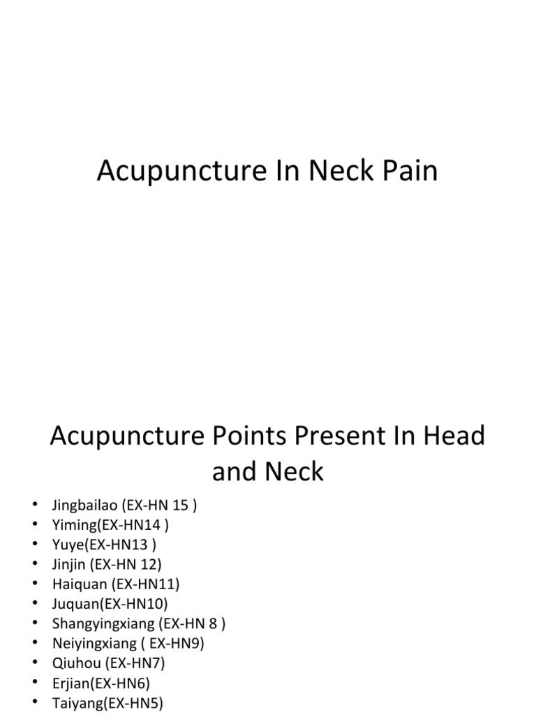 Acupuncture in Neck Pain | PDF | Acupuncture | Acupressure
