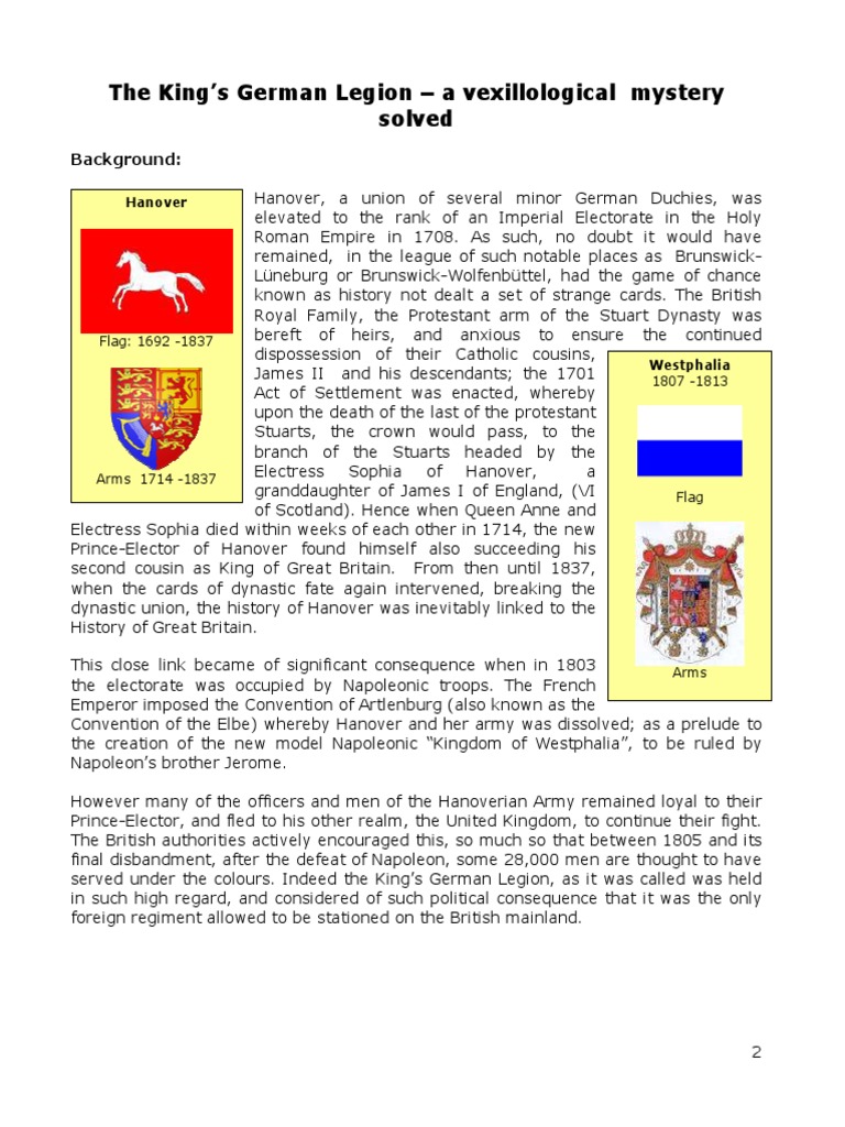 Flags Waterloo - King's Germans Legion | PDF | Military