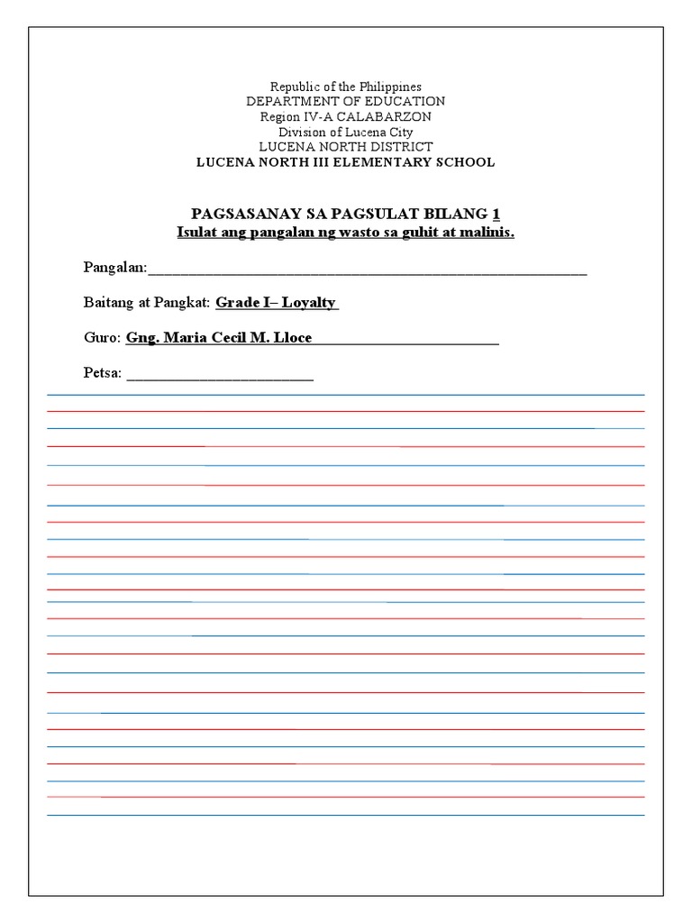 Pagsasanay Sa Pagsusulat | PDF