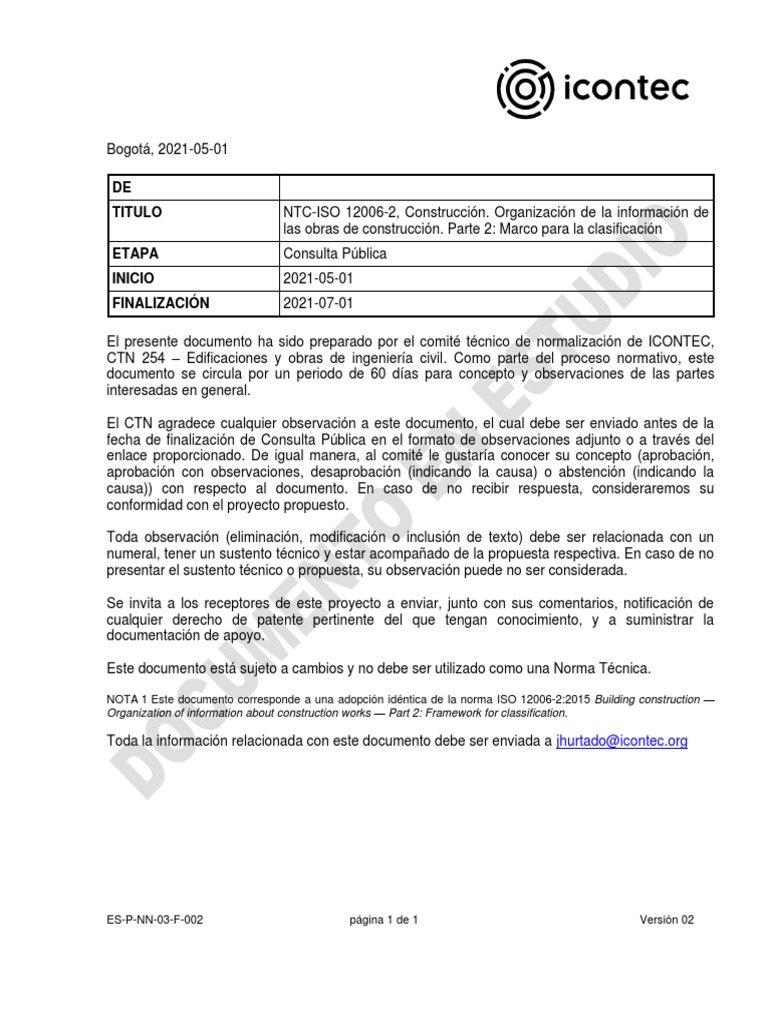 Ntc-Iso 12006 | PDF | Sistema | Evaluación del ciclo de vida