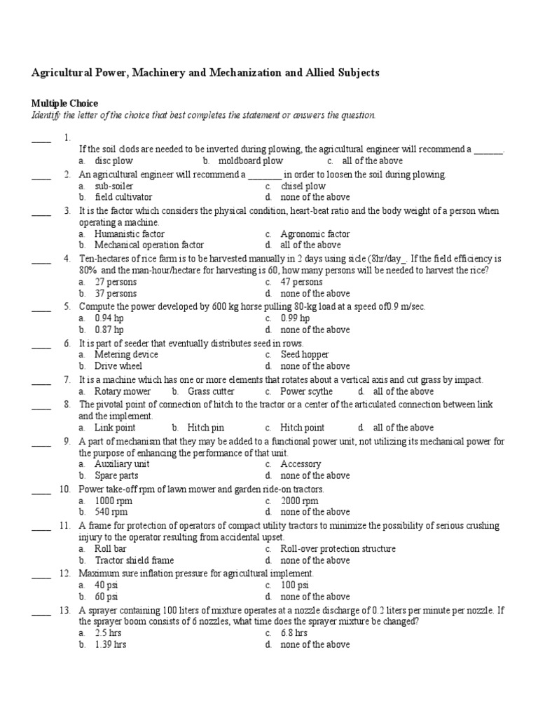 Agricultural Power, Machinery and Mechanization and Allied Subjects ...