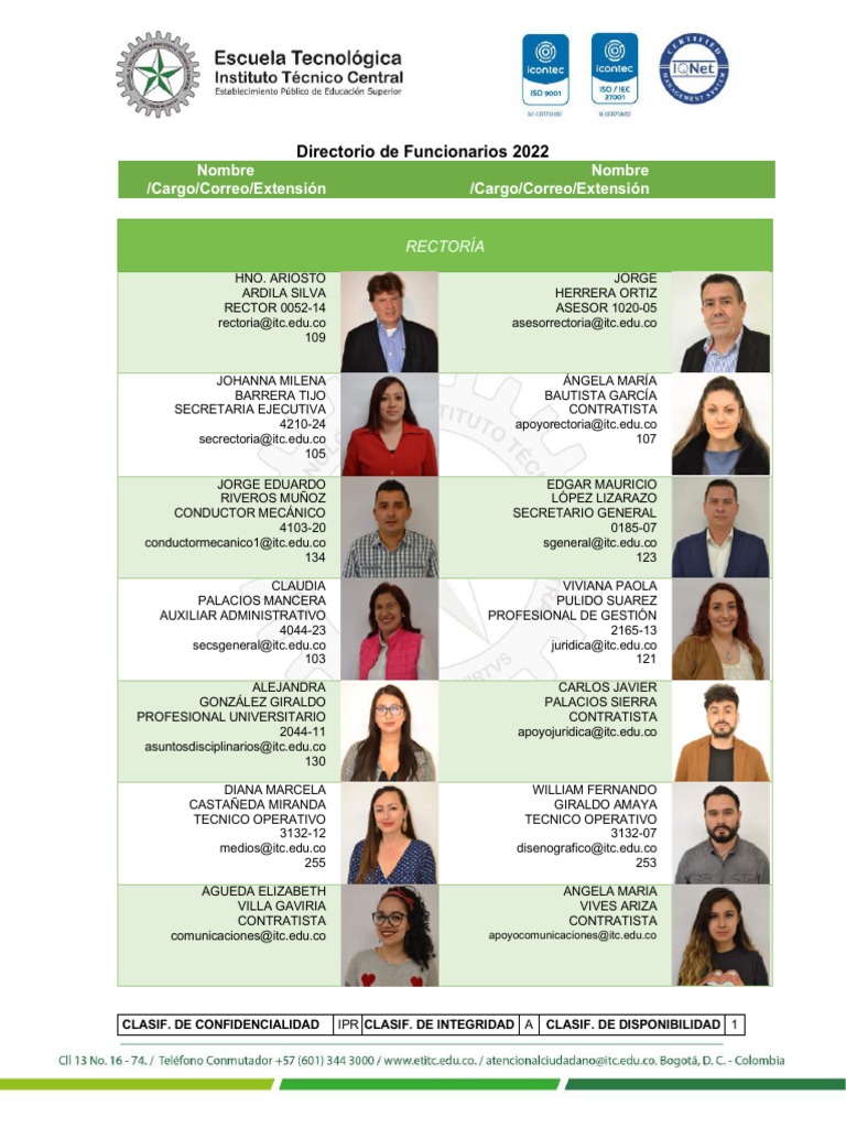 Directorio de Funcionarios 2022 | PDF