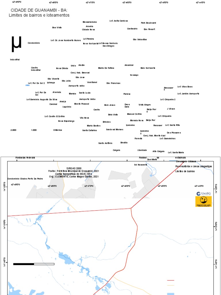 Mapa de Bairros - Guanambi | PDF