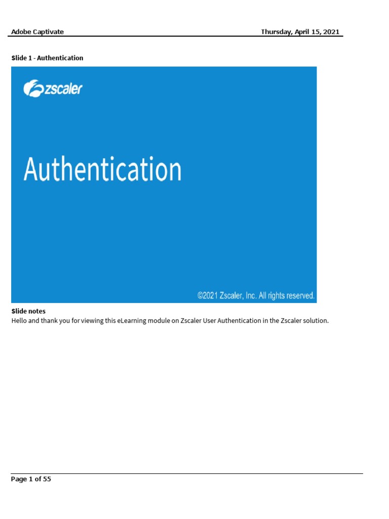 Slide 1 - Authentication: Adobe Captivate Thursday, April 15, 2021 | PDF | Http Cookie | Computing
