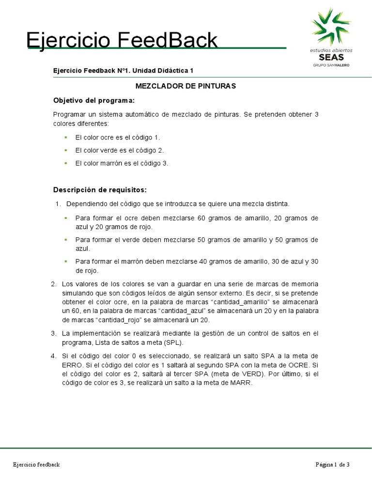 Ejercicio Feedback Tema1 | PDF | Color | Amarillo