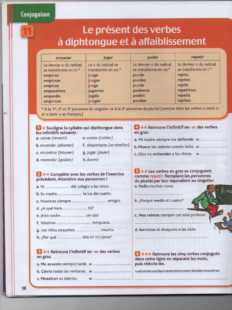 Ficha Verbes À Diphtongue Et À Affaiblissement | PDF