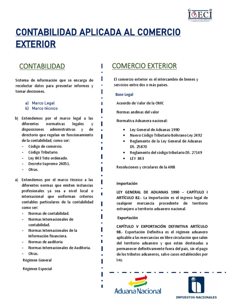 Gestión Tributaria Aduanera y Contabilidad para Comercio Exterior | PDF ...