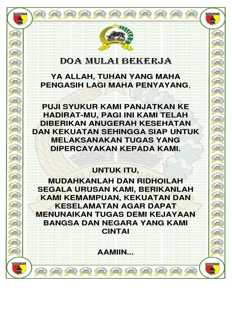 Doa Mulai Bekerja | PDF