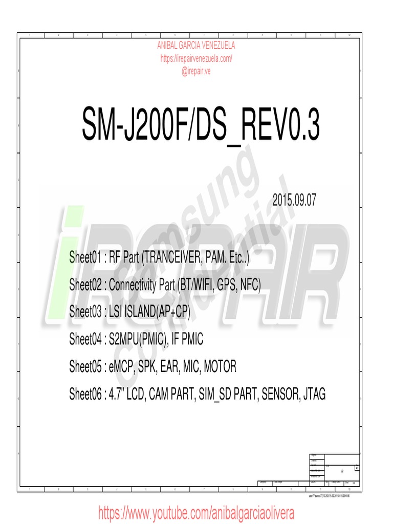SM-J200F Esquematico Completo Anibal Garcia Irepair | PDF | Electrical ...