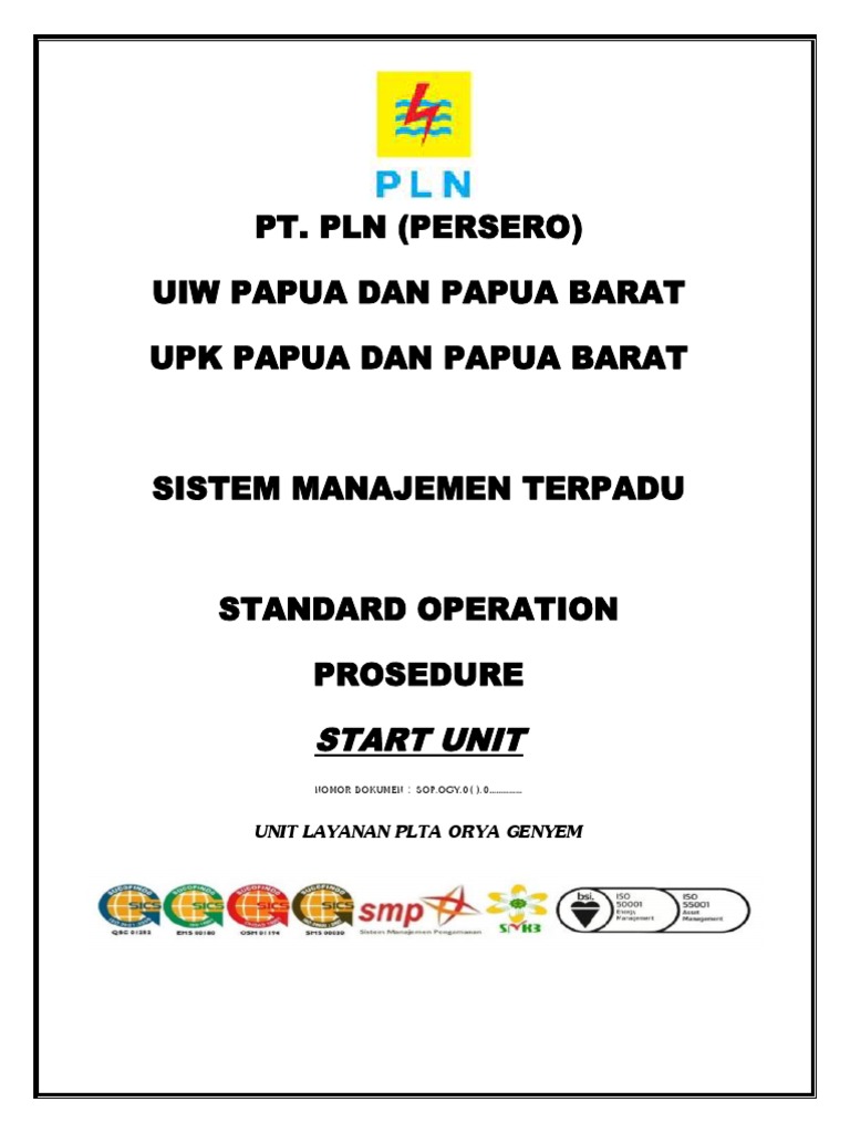 SOP Start Unit PLTA New | PDF