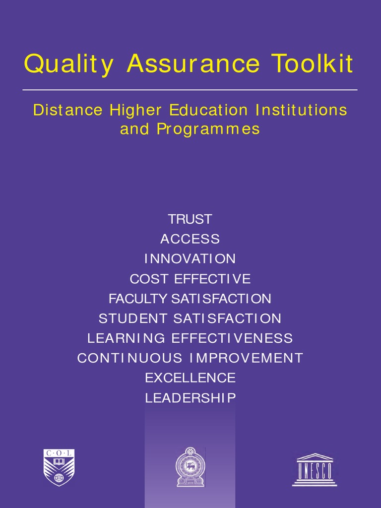 COL HE QA Toolkit Web | PDF | Distance Education | Institution