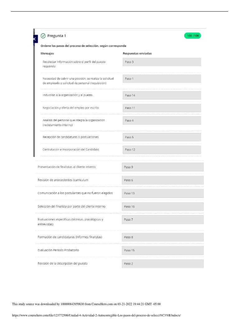 Unidad 4. Actividad 2. Autocorregible. Los Pasos Del Proceso de Selecci N | PDF | Computers
