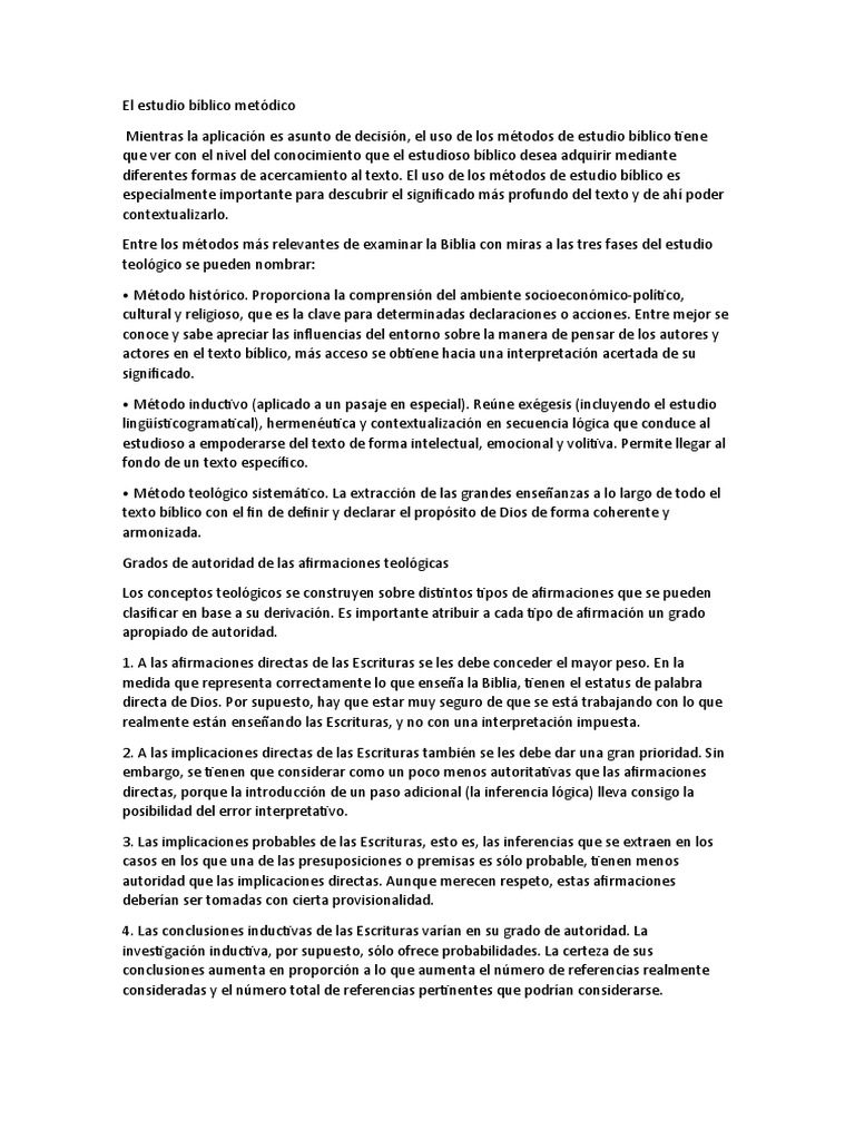 El estudio metódico de la Biblia: explorando diferentes métodos para ...