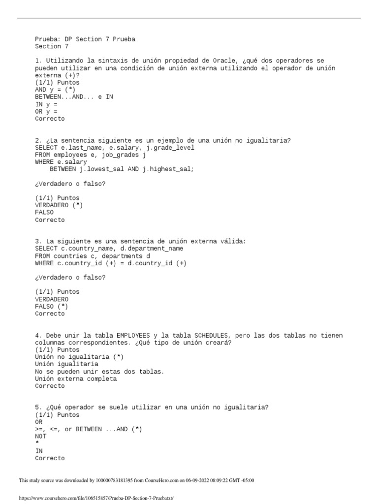 Prueba DP Section 7 Prueba | PDF | Gestión de datos | Bases de datos