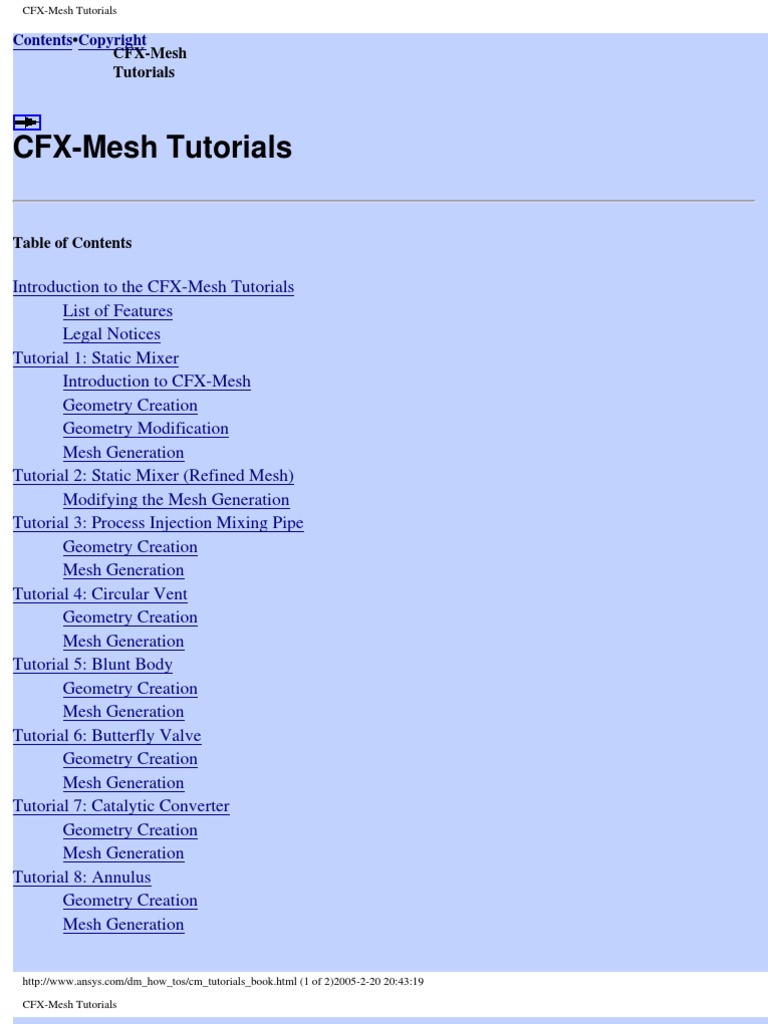 (Ansys) CFX-Mesh Tutorials | PDF
