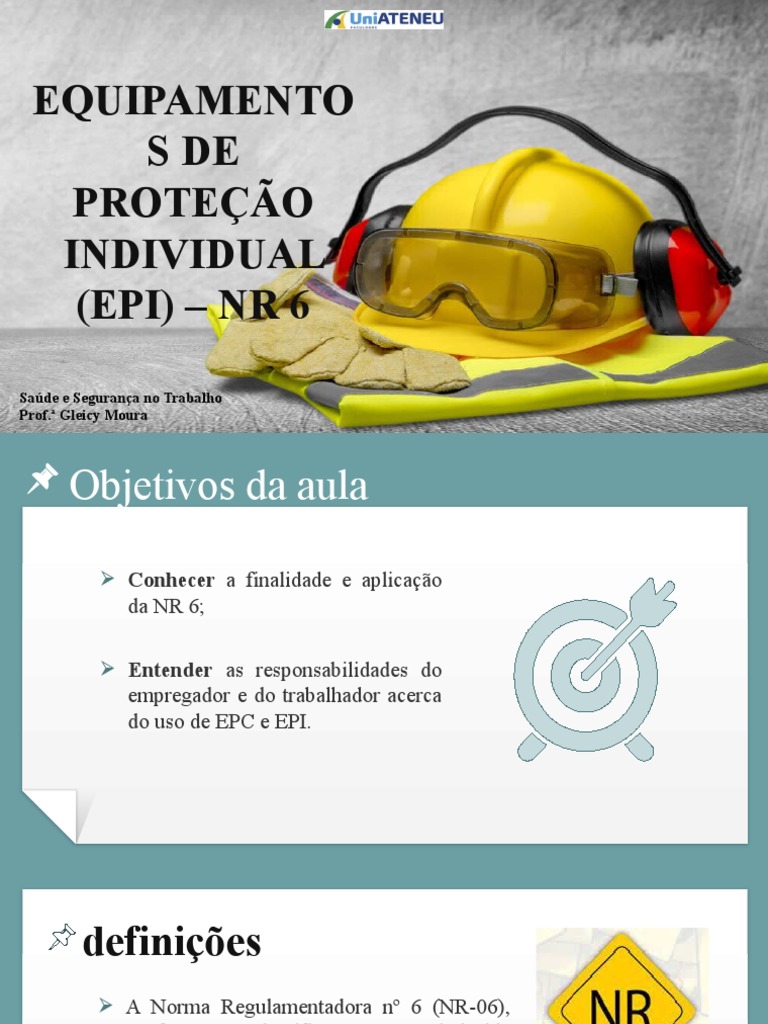 EPIs - NR6 - AULA 7 | PDF | Capacete