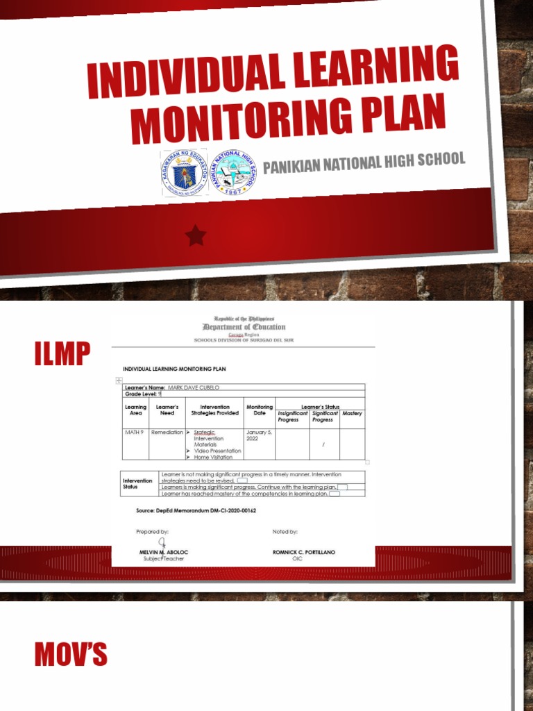 Individual Learning Monitoring Plan | PDF
